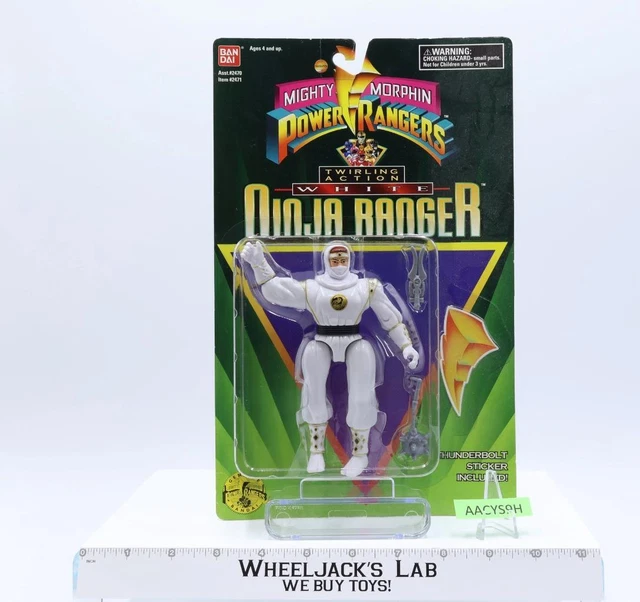 MIGHTY MORPHIN WHITE Ninja Ranger Power Rangers 1995 Bandai NUOVA MOSC ...