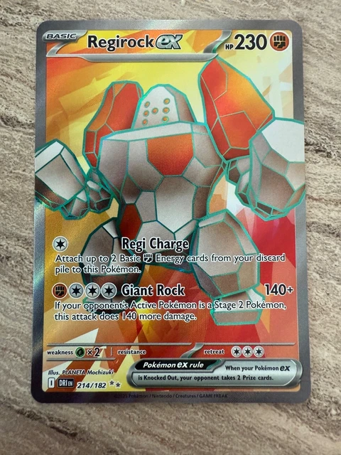 DESTINED RIVALS - Regirock EX - Pokémon TCG 214/182 NM/MINT Full Art ...