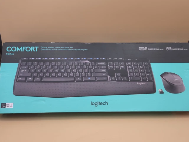 LOGITECH MK345 WIRELESS Keyboard, Mouse, and USB Receiver - Excellent ...