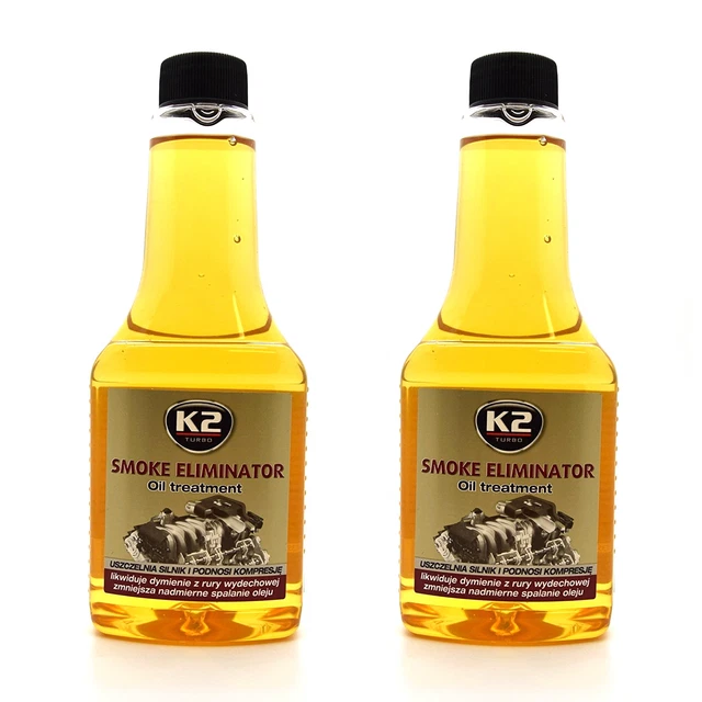 2 X K2 STOP SMOKE ELIMINATOR OIL Treatment Reduce Black Emission Seals ...