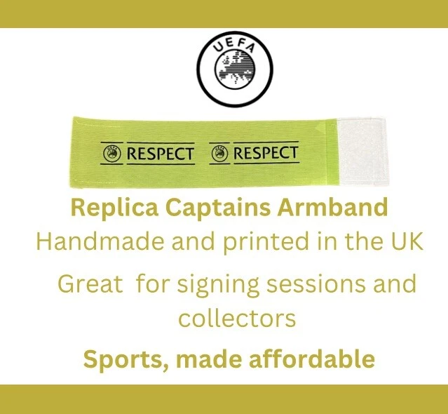 UEFA CHAMPIONS LEAGUE Respect Captains Armband - Yellow - Any Size - ZM ...