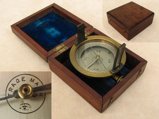 19TH CENTURY MAHOGANY cased surveyors compass by James Parkes & Son ...