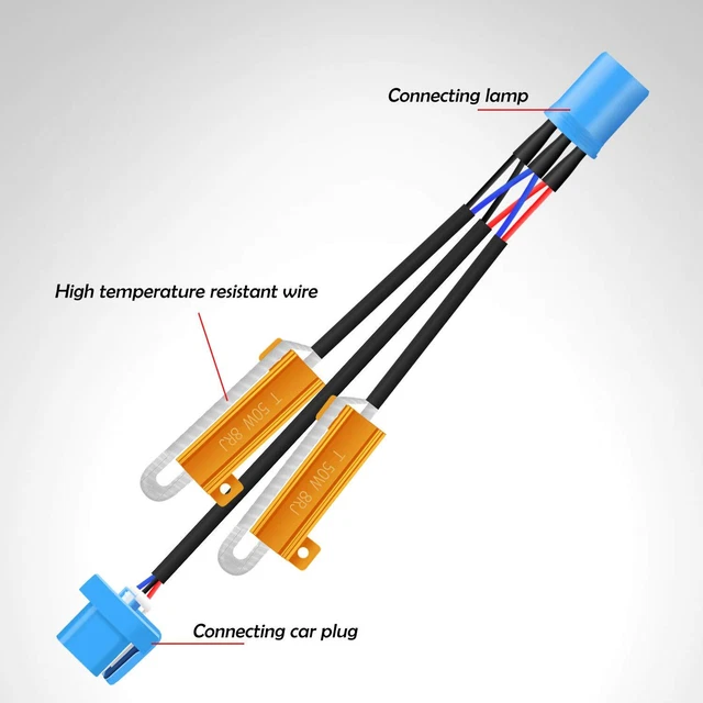 NEW 9004 9007 50W LED Resistor Kit Relay Harness Anti Flicker Error ...