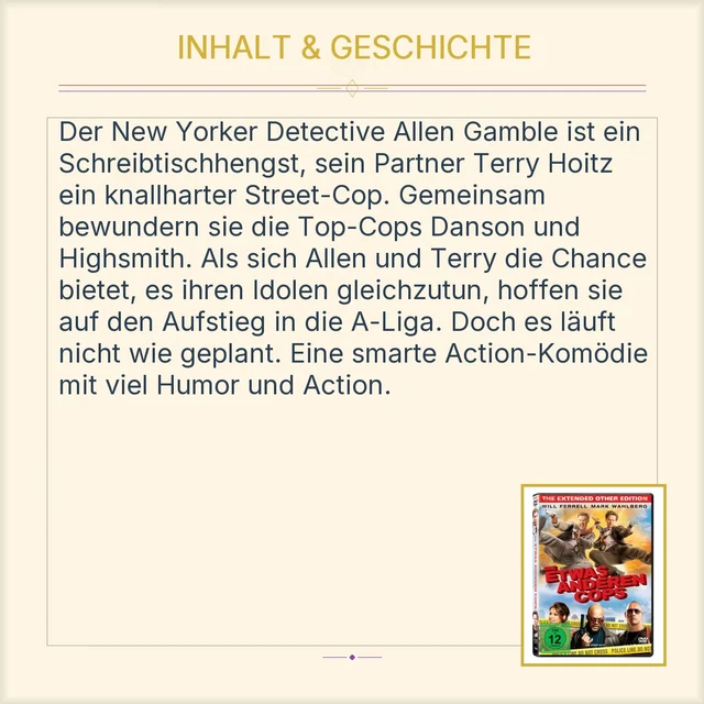 DIE ETWAS ANDEREN Cops DVD Krimi-Komödie Will Ferrell Mark Wahlberg ...