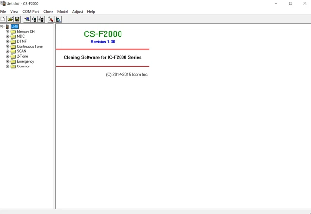 ICOM CS-F2000 V.1.3 PROGRAMMING AND CLONE SOFTWARE IC-F1000/F1000S ...