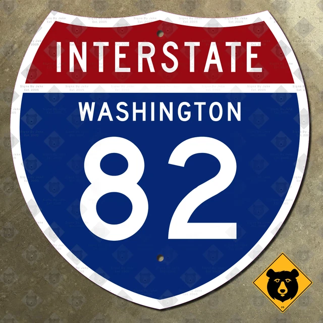 WASHINGTON INTERSTATE 82 highway route sign shield 1957 Yakima ...