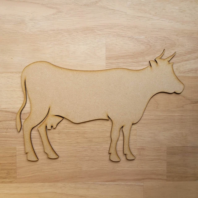 LARGE WOODEN FARM Animal Cow Shapes MDF 10-60cm 3mm Thick Sign Craft ...