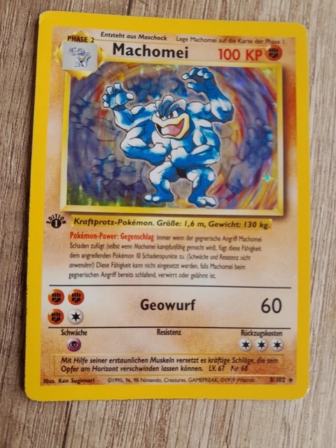 POKEMON KARTE MACHOMEI Machamp 1 Edition 8/102 Base Set Holo Rare TCG Deutsch EUR 18,00 ...