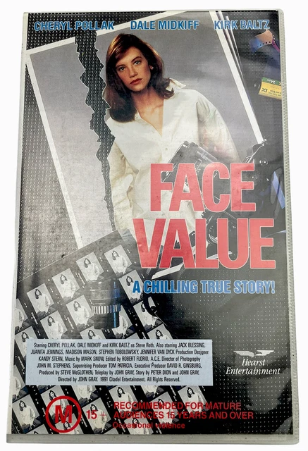 FACE VALUE VHS Cheryl Pollak Dale Midkiff Cassette Tape White Big Box ...