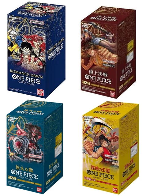 ONE PIECE TCG Booster Box OP01 + OP02 + OP03 + OP04 JAPANESE JAP OP1 OP2 OP3 OP4 EUR 369,99 ...