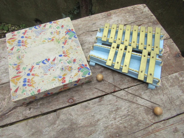 VINTAGE CHILD'S XYLOPHONE Wooden & Metal Musical Instrument 1950s Era £ ...