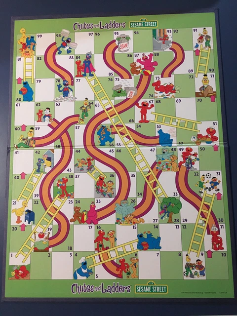 SESAME STREET CHUTES and Ladders Board Game Complete Milton Bradley EUR ...