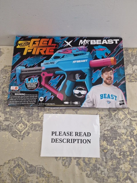 NERF PRO GELFIRE X Mr Beast Fully Automatic Blaster & 1600 Rounds (NO ...