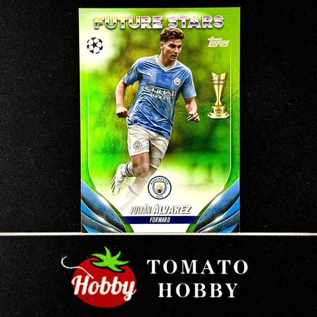 TOPPS UEFA CLUB COMPETITIONS 2023-24 JULIAN ALVAREZ /199 vert néon MCI ...