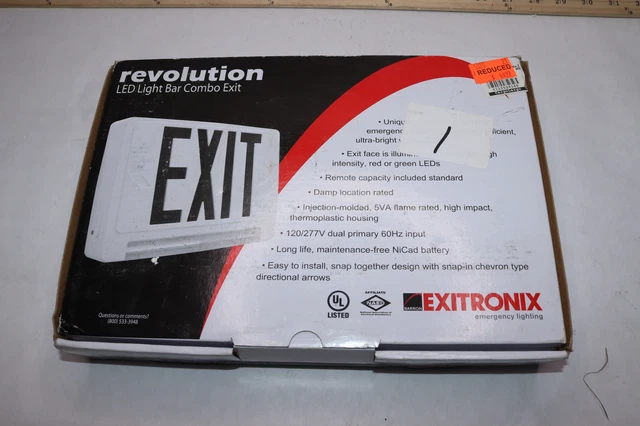 EXITRONIX DOUBLE FACE Light Bar Emergency Exit/Combo Die Cast Aluminum ...