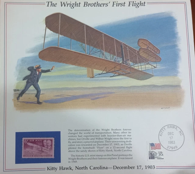 THE WRIGHT BROTHERS' First Flight Stamp Kitty Hawk, North Carolina Dec ...