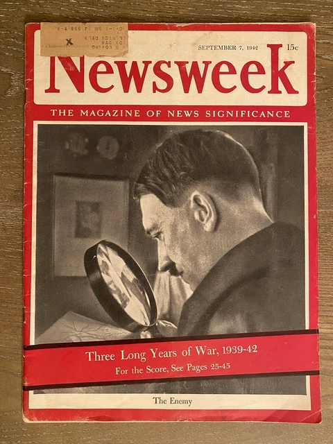 RARE ADOLF HITLER Newsweek Magazine September 7 1942 The Enemy Nazi ...
