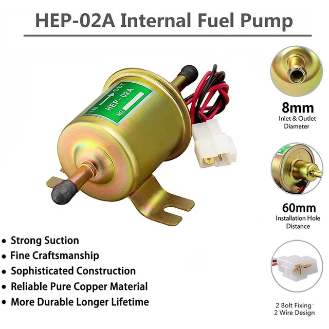 12 VOLT UNIVERSAL Petrol Diesel Gas Fuel Pump Inline Electric Pump HEP ...