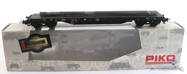 PIKO 54161 H0 Güterwagen Flachwagen mit Schienen der DB mit OVP X00001 ...