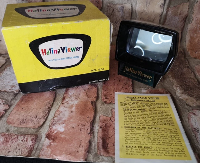 VINTAGE EMPIRE MADE Halina battery powered slide viewer boxed tested ...