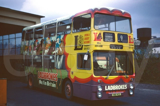 BUS PHOTO - SELNEC 7042 VNB142L Leyland Atlantean Ladbrokes ad Rochdale ...