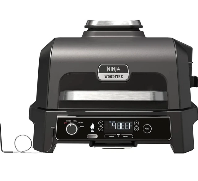 NINJA WOODFIRE PRO XL - OG850UK - Electric Outdoor 4-1 BBQ With Digital ...