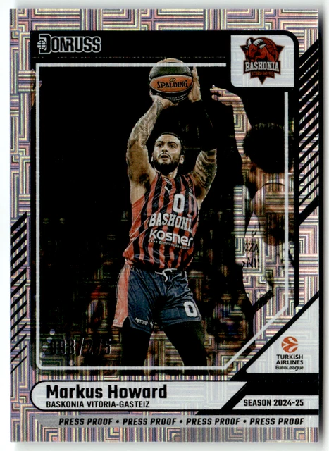 2024-25 PANINI DONRUSS Euroleague No. 135 Markus Howard Mojo 98/275 EUR ...