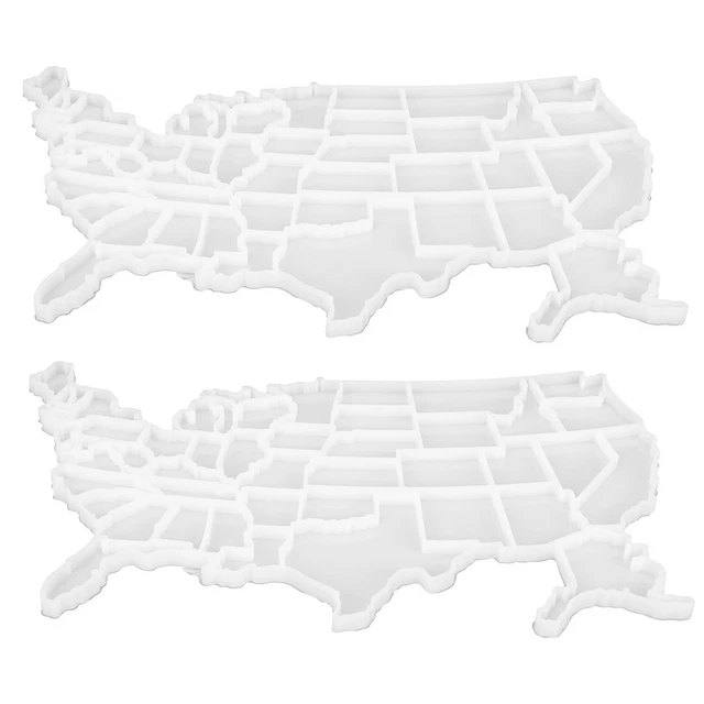2 PCS PATTERN Chocolate Mold Us Map Diy Crystal Epoxy Tray Silicone $30 ...