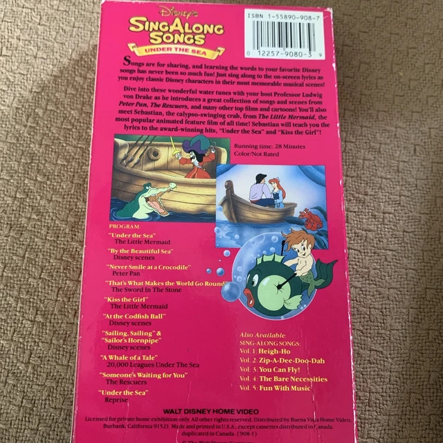 DISNEY'S SING ALONG Songs Under the Sea Volume 6 VHS Tape Little ...