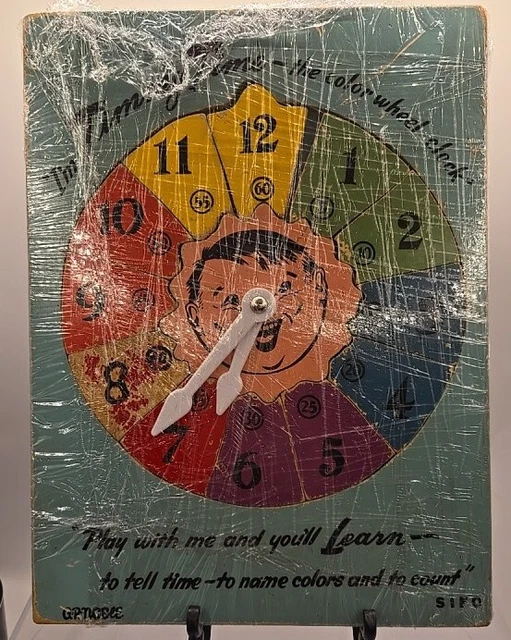 VTG TIMMY TIME Wooden Puzzle Color Wheel Clock Sifo Toys. '50-'60s ...