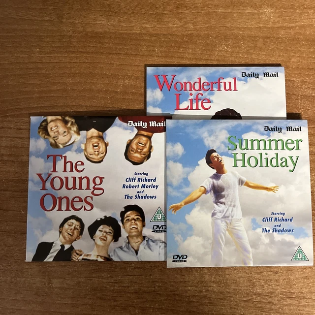 3 CLIFF RICHARD Newspaper Promo DVDs Summer Holiday & The Young Ones £1 ...