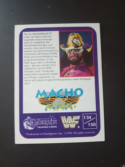 MACHO MAN 1991 Merlin German Card WWE WWF WCW Wrestling - number 134 ...