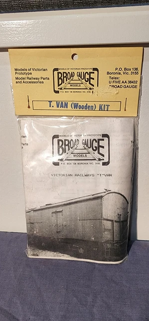 BGM BROAD GAUGE Models HO scale VICTORIAN RAILWAYS T VAN KIT - New in ...