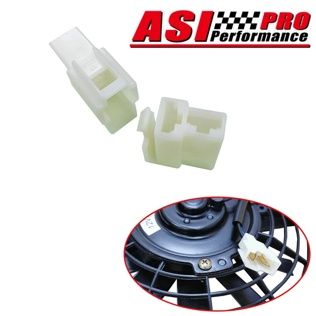 2-PIN FEMALE RADIATOR Fan Connector Housing Plug fits 12" 14" 16 ...