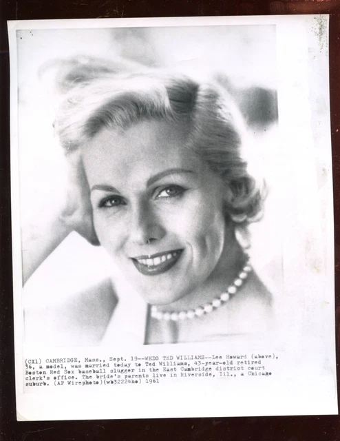 ORIGINAL SEMPTEMBER 19 1961 Ted Williams heiratet Model Lee Howard ...