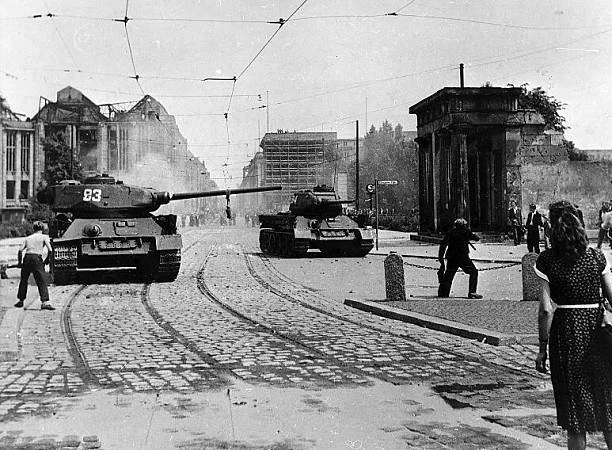 JUNE UPRISING IN the GDR Soviet tanks on Potsdamer Platz17 6 1953 Old ...