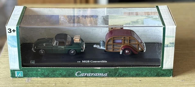 CARARAMA CP021, 2 piece set, MGB Convertible & 'Teardrop' Slumber Coach ...
