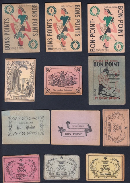 1950'S BON POINT Vintage Cards Paris FRANCE Education Colorful $13.33 ...