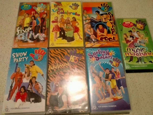 HI-5 - 7X VHS Bulk Bundle Five Alive, Surfing Safari, Snow Party, Music ...