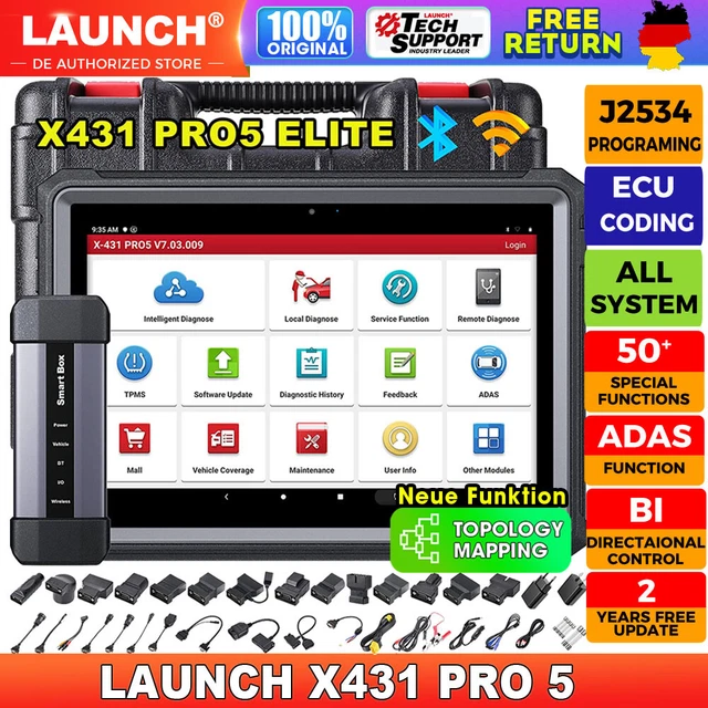 2025 LAUNCH X431 PRO 5 OBD2 Scanner Diagnosegerät J2534 ECU Programmier ...