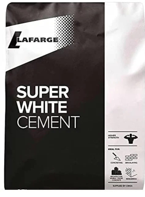 LAFARGE SUPER WHITE Cement 25kg £20.00 - PicClick UK