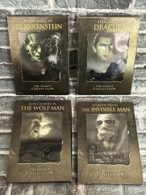 4 UNIVERSAL MONSTERS Legacy Collection DVD Franken Dracula Wolfman ...