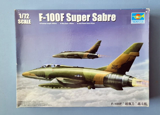 TRUMPETER 1/72 SCALE model aircraft kit N.A. F-100F Super Sabre (2010 ...