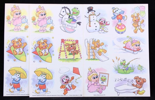 TWO (2) LOOSE Sheets 1988 Muppet Babies Sticker Sheets $12.73 - PicClick