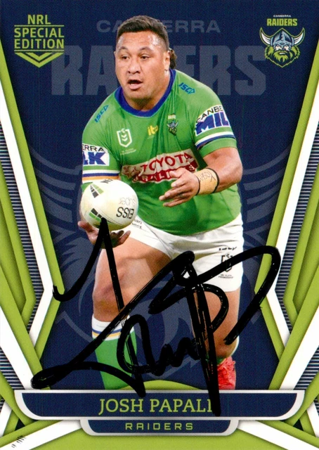 SIGNED 2023 CANBERRA Raiders NRL TLA Special Edition Card - Josh Papali ...