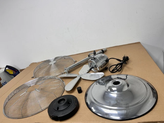 CHALLENGE ELECTRIC CHROME Oscillating 3 speed Pedestal Standing Fan 16 ...