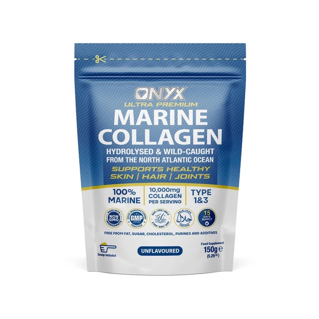 ONYX MARINE COLLAGEN Powder 10000mg Hydrolyzed Type I & III Collagen ...