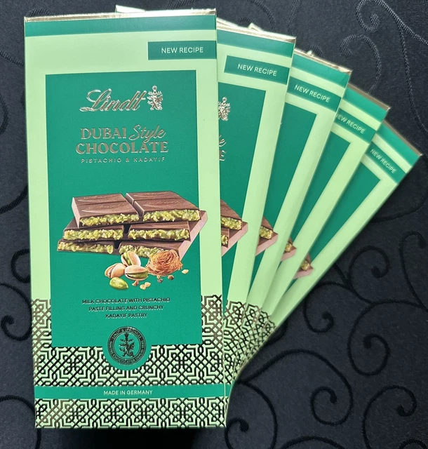 LINDT DUBAI STYLE Chocolate Bar Pistachio And Kadayif 145g LIMITED ...