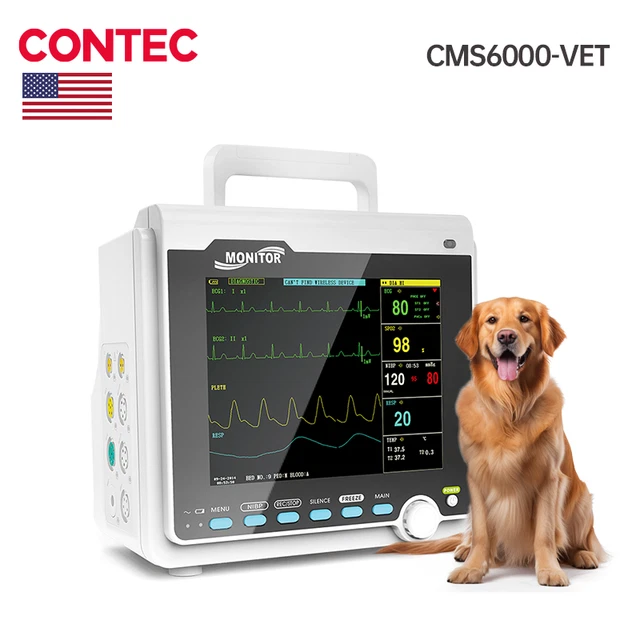 CONTEC VETERINARY PATIENT Monitor ECG RESP SpO2 PR NIBP dual- channel ...
