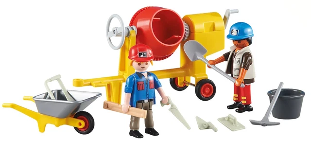 PLAYMOBIL PLUS SET 6339 Construction Workers with Concrete Mixer ...